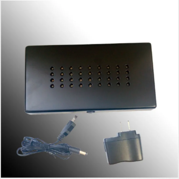 Black Wooden LED Light Display Stand with 3 White Lines for Crystals ...