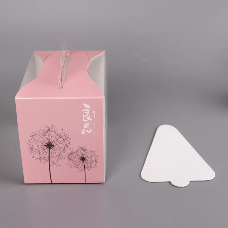 Cake Slice Cheese Cake Box Plastic Dessert Box with Handle Recyclable ...