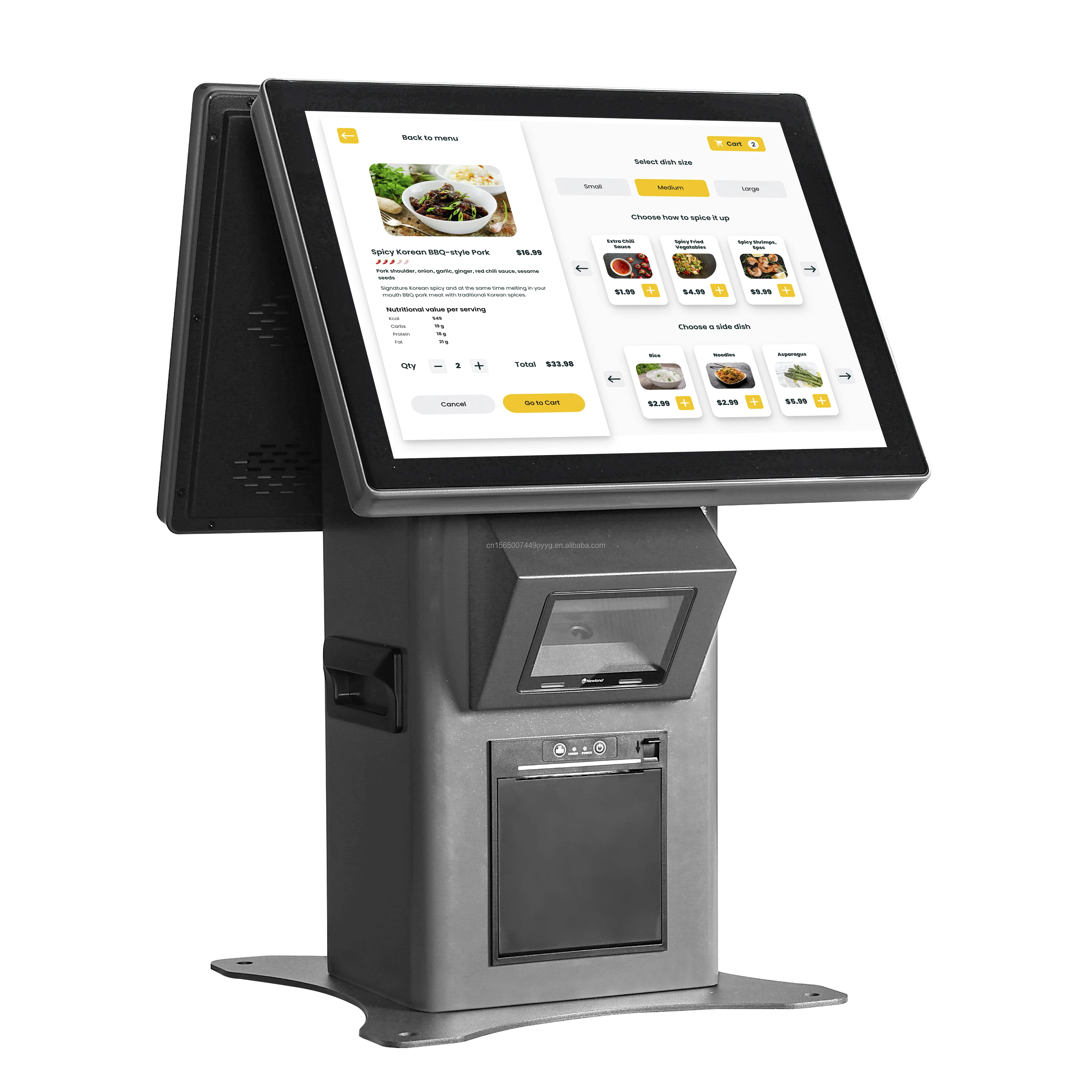 Desktop 15 Inch Interactive Display Dual Touch Screen Mini Self Service ...