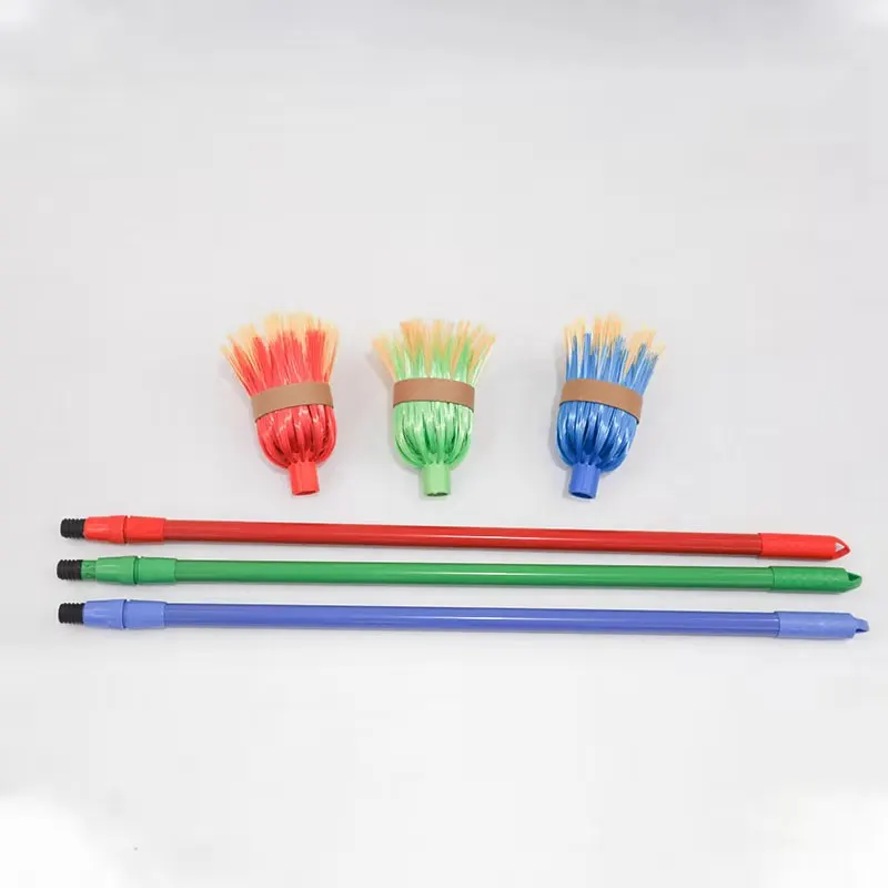 Long Bristle With Telescopic Long Handle Plastic Housekeeping Broom ...