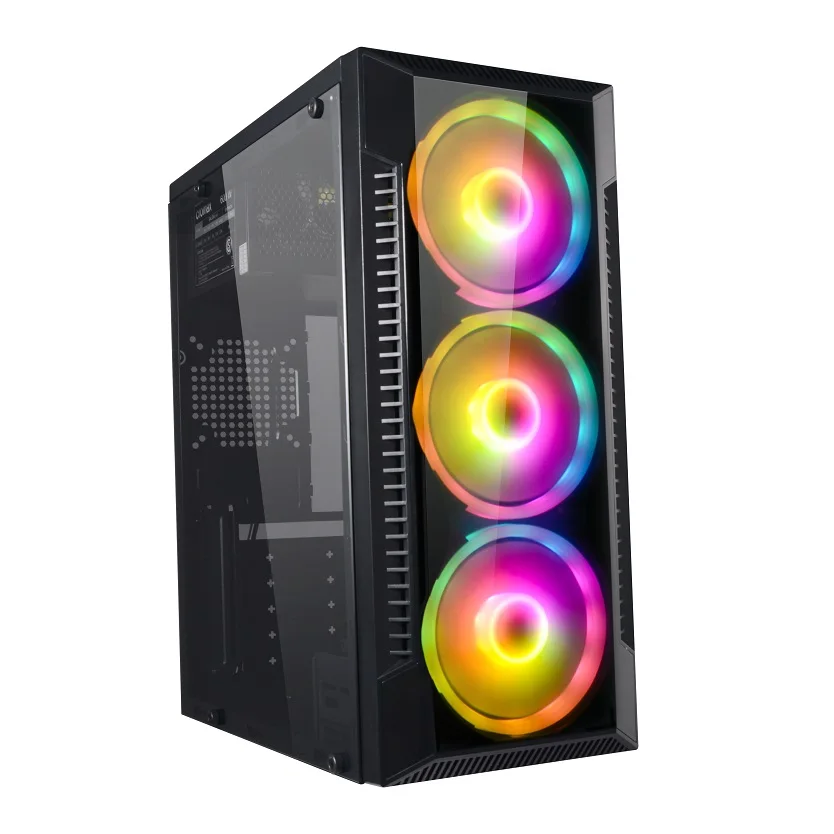 Transparent Acrylic Front Panel Desktop ATX Tower Computer Case with 3 ...