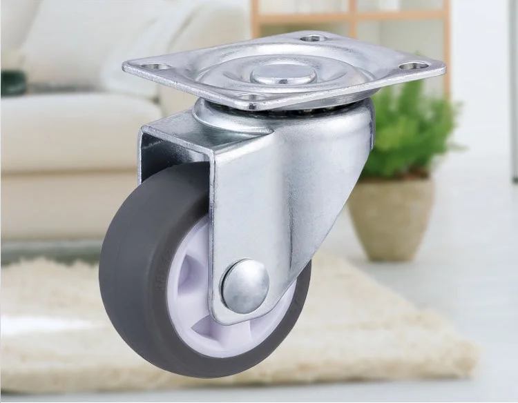 1 Inch Gray Swivel Caster 25mm Small TPE Wheel Castor with Plate ...