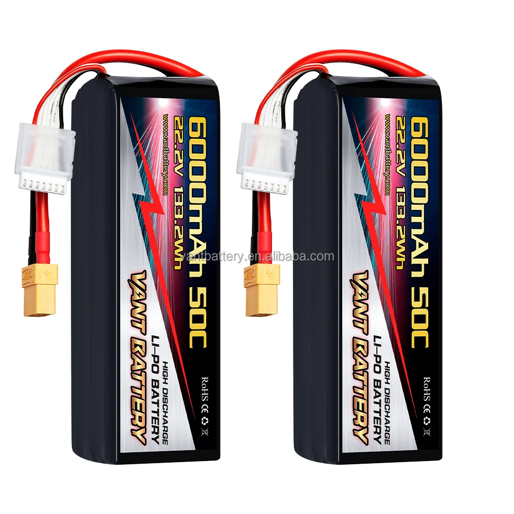Vant 6s Rc Lipo Battery 22.2v 6000mah 50c With High Performance For Rc ...