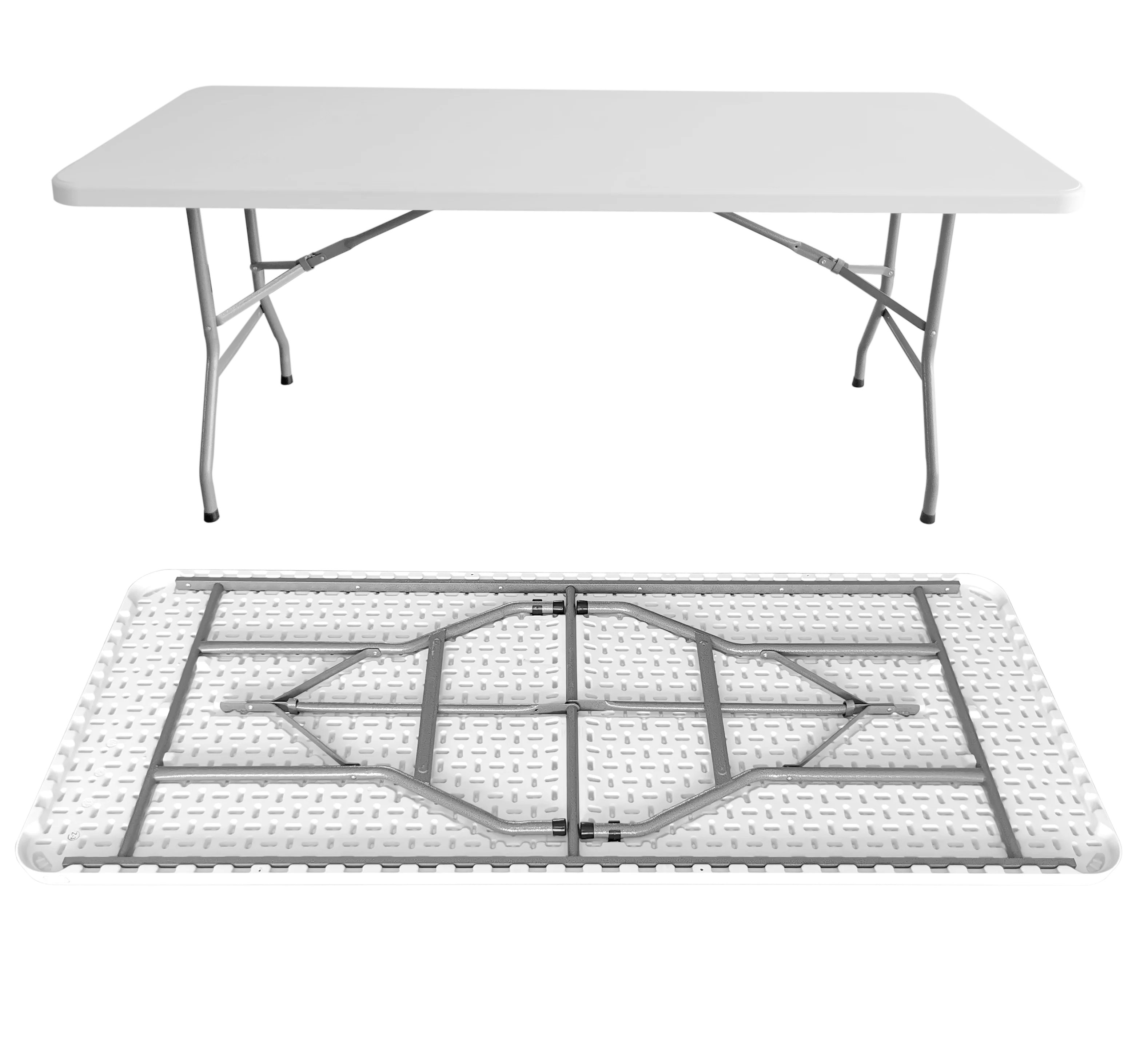 6ft 8ft white Rectangular Folding Outdoor TablePlastic Outdoor Pation ...