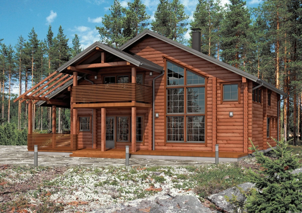 2 Storey 4 Bedrooms Prefab Log Cabin for Family Living - Modern Wooden ...