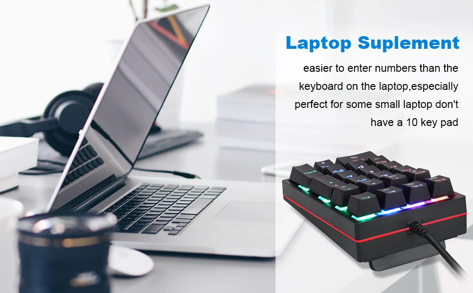 Motospeed K24 Mechanical Numeric Keypad 21 Keys Usb Wired Mini Numpad ...