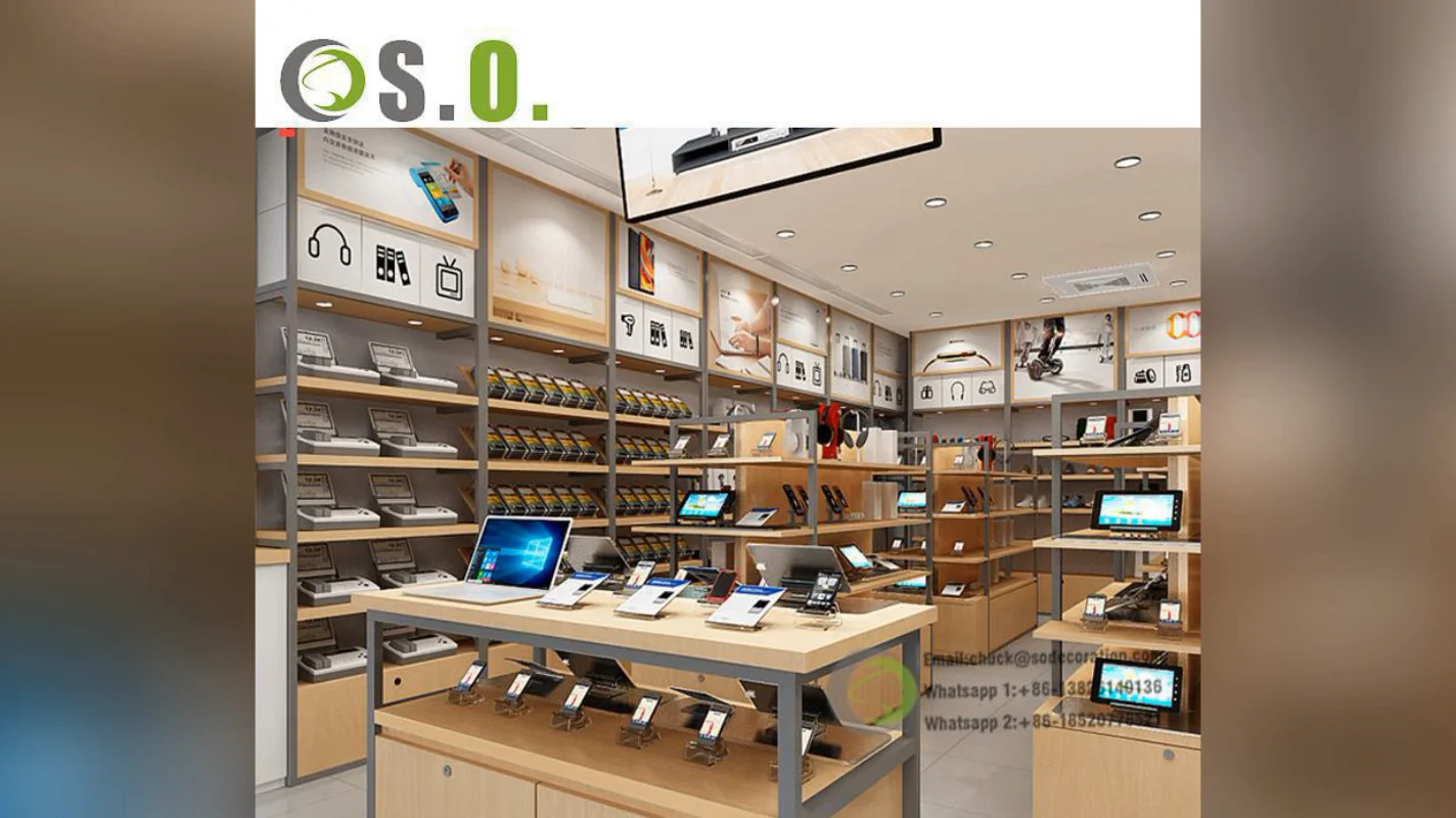 Custom Modern Phone Shop Furniture Mobile Accessories Display Stand ...