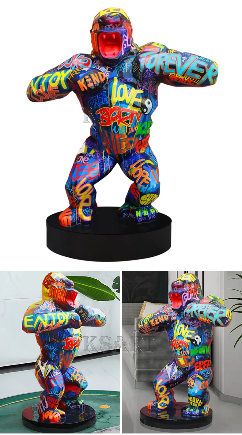 Custom Outdoor Large Gorilla Statue - Resin & Hand-painted