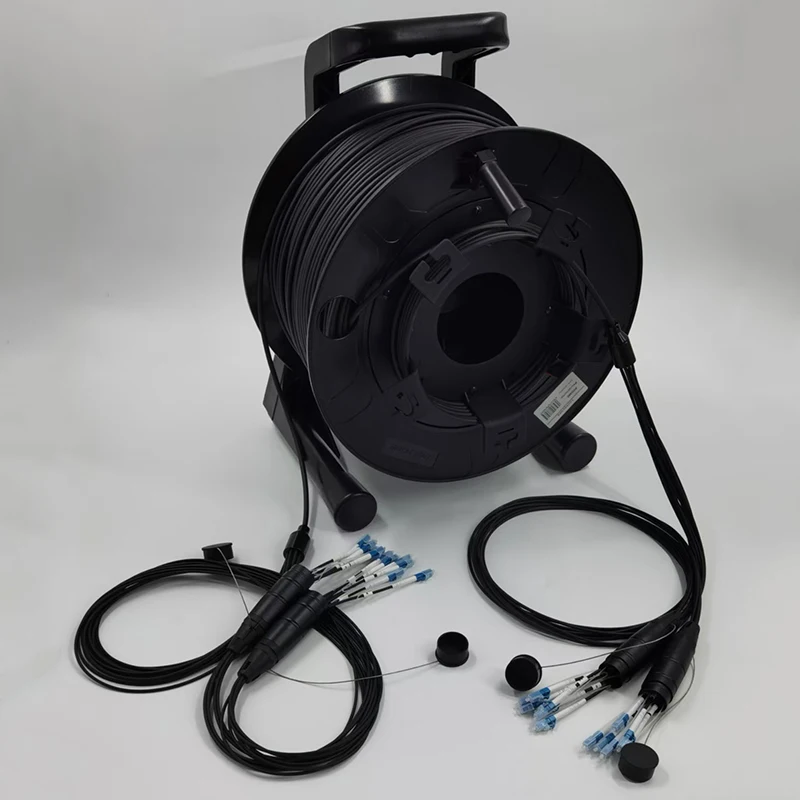 Broadcast Armoured Tactical Fiber Optic Cable Reel with 4 6 8 12 24 LC ...