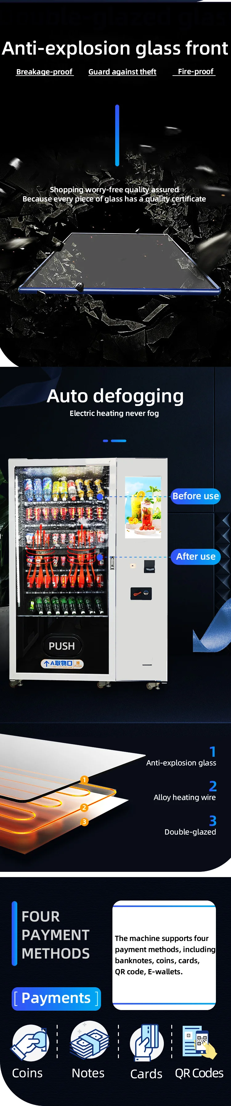 Refrigerated Drink Vending Machines Combo Snack Vending Machine For ...