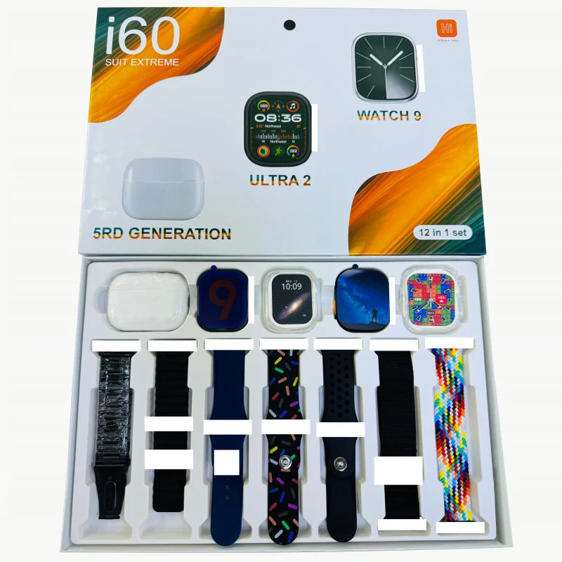 I60 Smartwatch Earphones Suit Watch 9 Ultra 2 Smart Bracelet Heart Rate ...