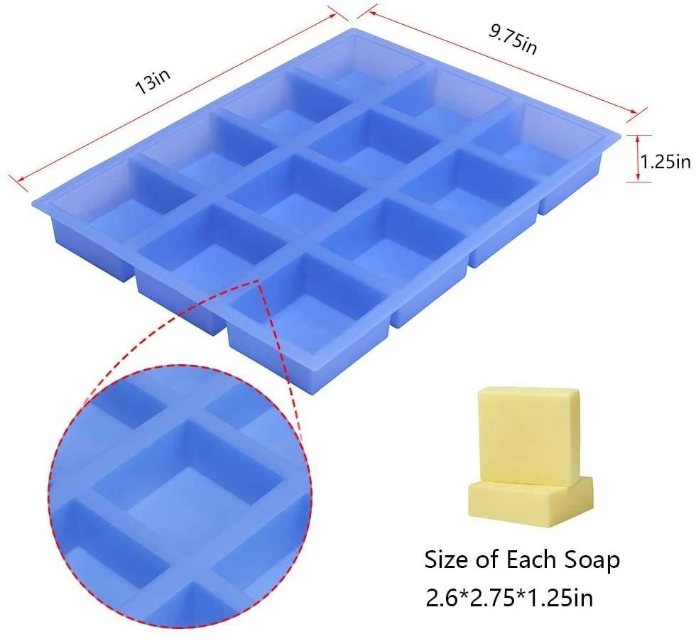 Eco-friendly Silicone Bar Soap Molds - 12 Cavity Options
