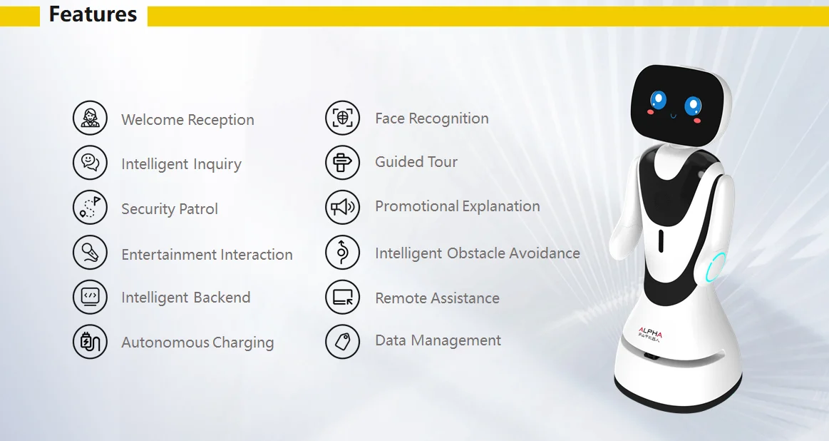 Commercial Robot AI Intelligent Visitor Autonomous Reception Bank ...