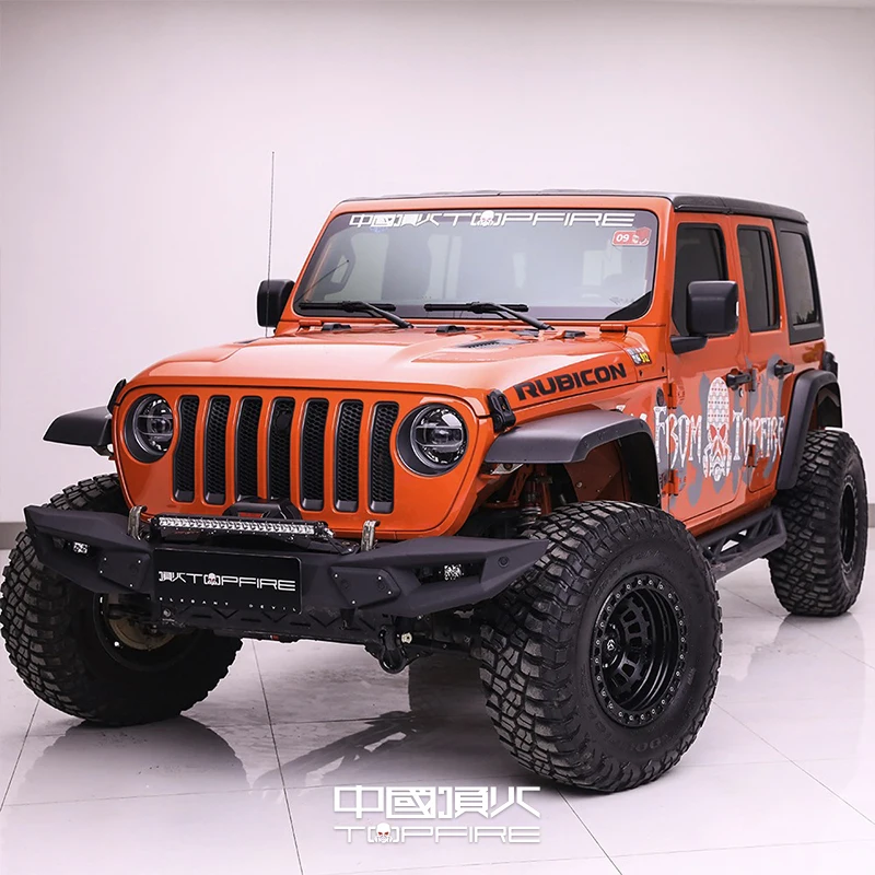 Heavy Duty Car Front Bumper for Wrangler Jl Jt Jeep Suv Offroad 4x4 Auto Retrofit Parts Steel Bull Bar Topfire Brand Spare Parts