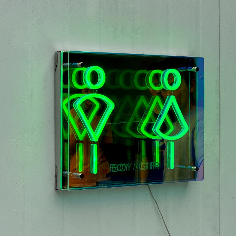 Green Abyss Mirror Toilet Sign,Abyss Mirror Neon Toilet Signs,, Store ...