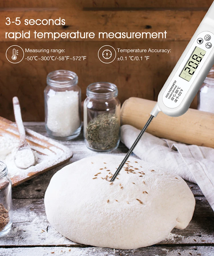 Backlight Meat Thermometer Folding Waterproof Instant Read Meat ...