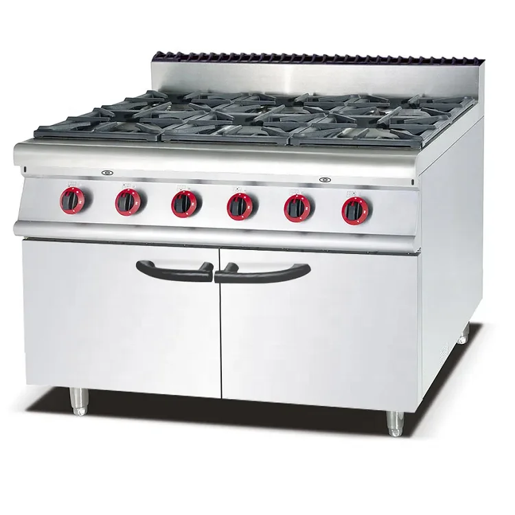 Commercial Gas Cooker 6 Burners Gas Range With Cabinet For Sale - Buy ...