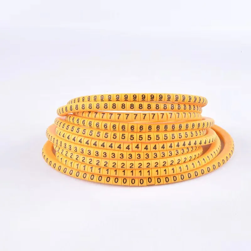 EC-J Yellow Flat Cable Markers for Electrical Cable Identification, OEM