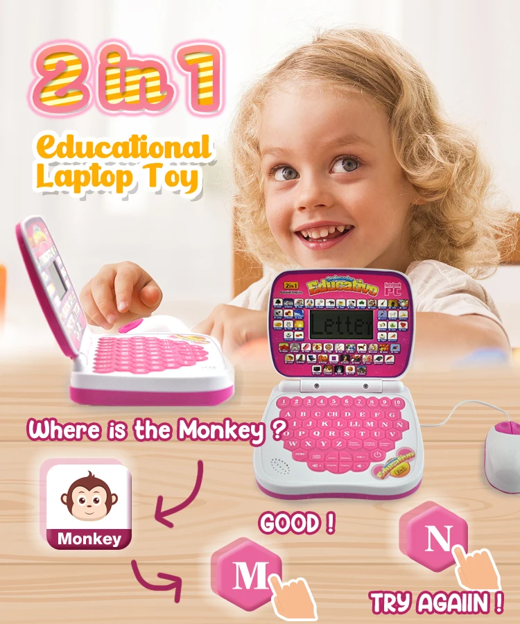 Kids Multifunction Abc Voice Laptop Machine Intelligent Educational ...