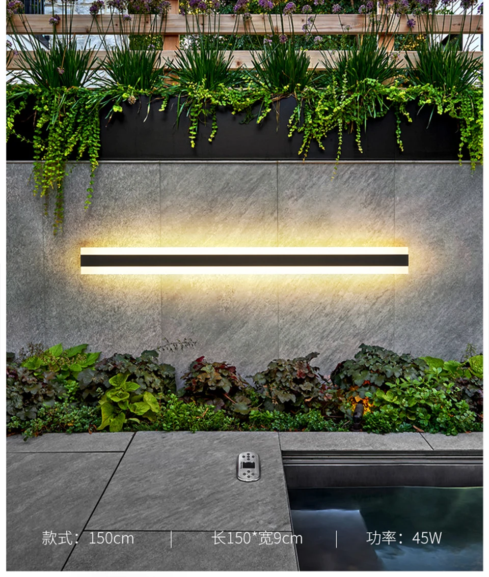 Durlite Exterior Led Linear Wall Light Tri Color Garden 30w 100cm ...