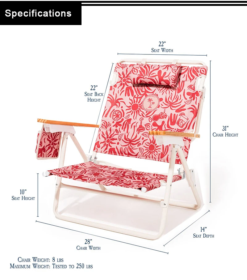 2025 New Design Outdoor Folding Collapsible Beach Chair Aluminum ...