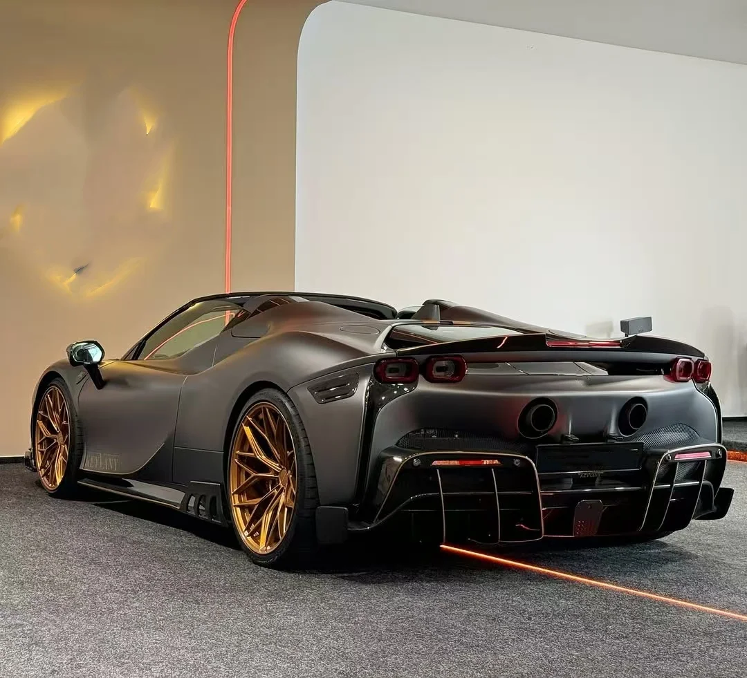 For Ferrari SF90 Carbon Fiber Body Kit SF90 KY-style Front Lip Diffuser ...