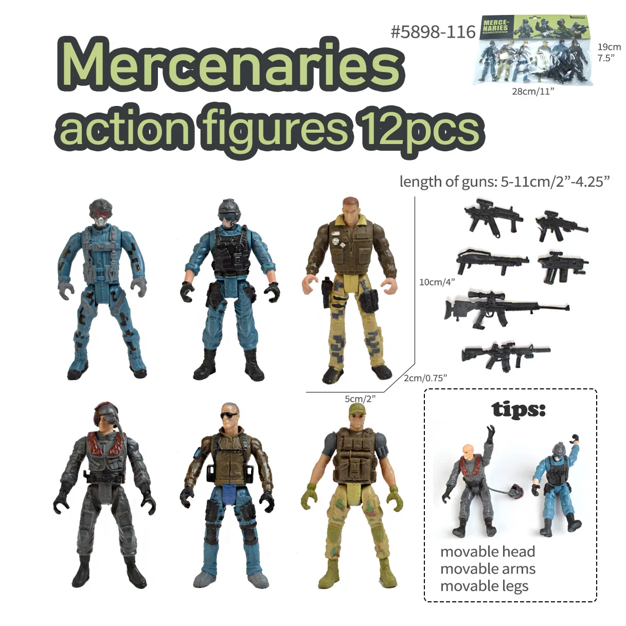 6-in-1 S.W.A.T. Counter-Strike Toy Soldiers with Guns