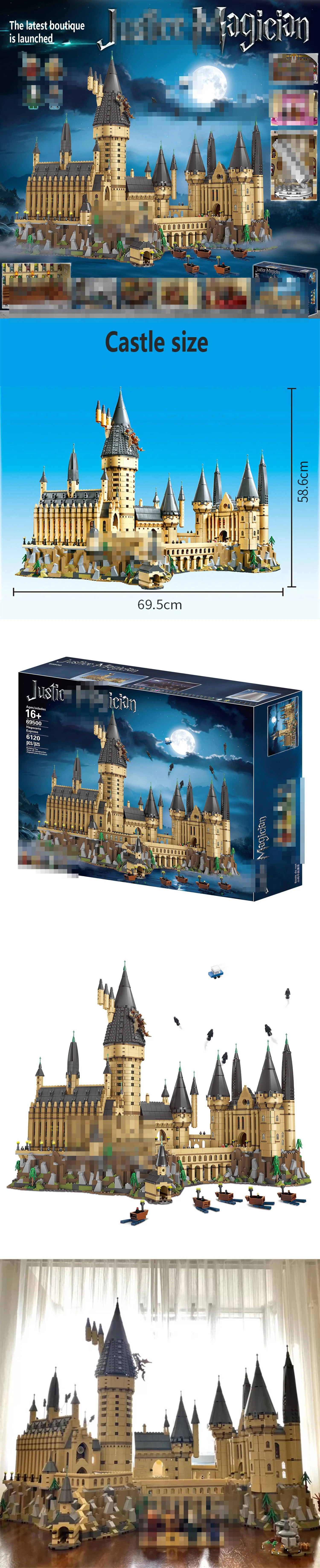 69500 Hogwarts Harry Magic Castle House Novel Movie Bricks Compatible ...
