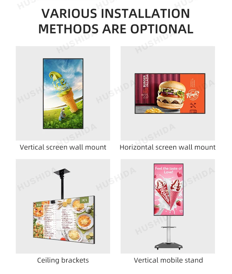 32 43 55 Inch Remote Control LCD Menu Boards for Restaurants