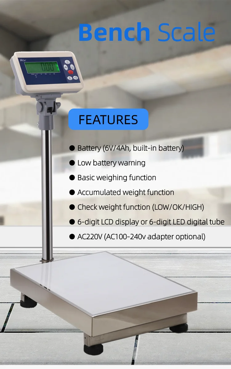 150kg 300kg Digital Weighing Scale Stainless Steel Platform Bench Scale ...