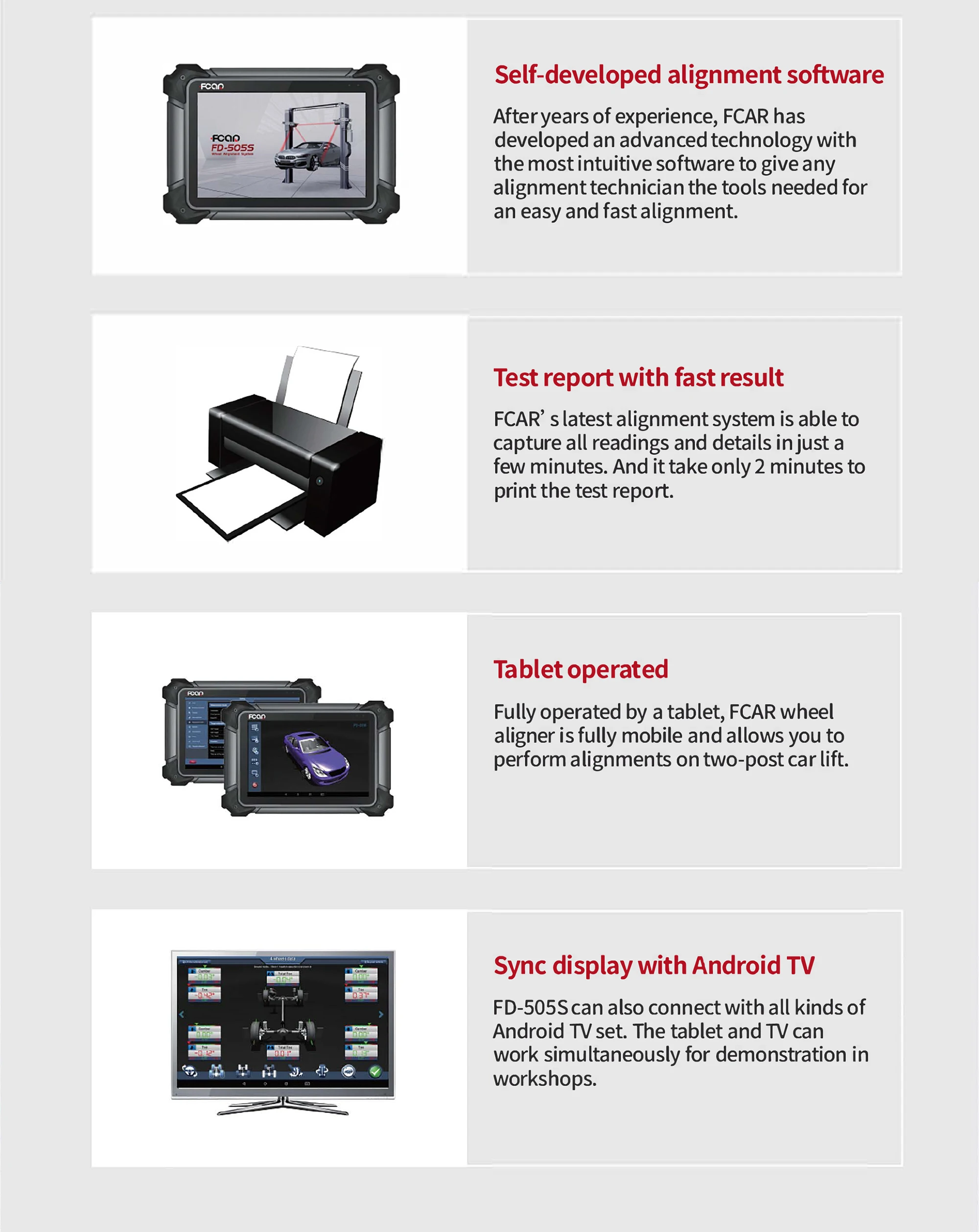Fcar FD-505S 5D Automatic Wheel Alignment Machine for All Cars OEM