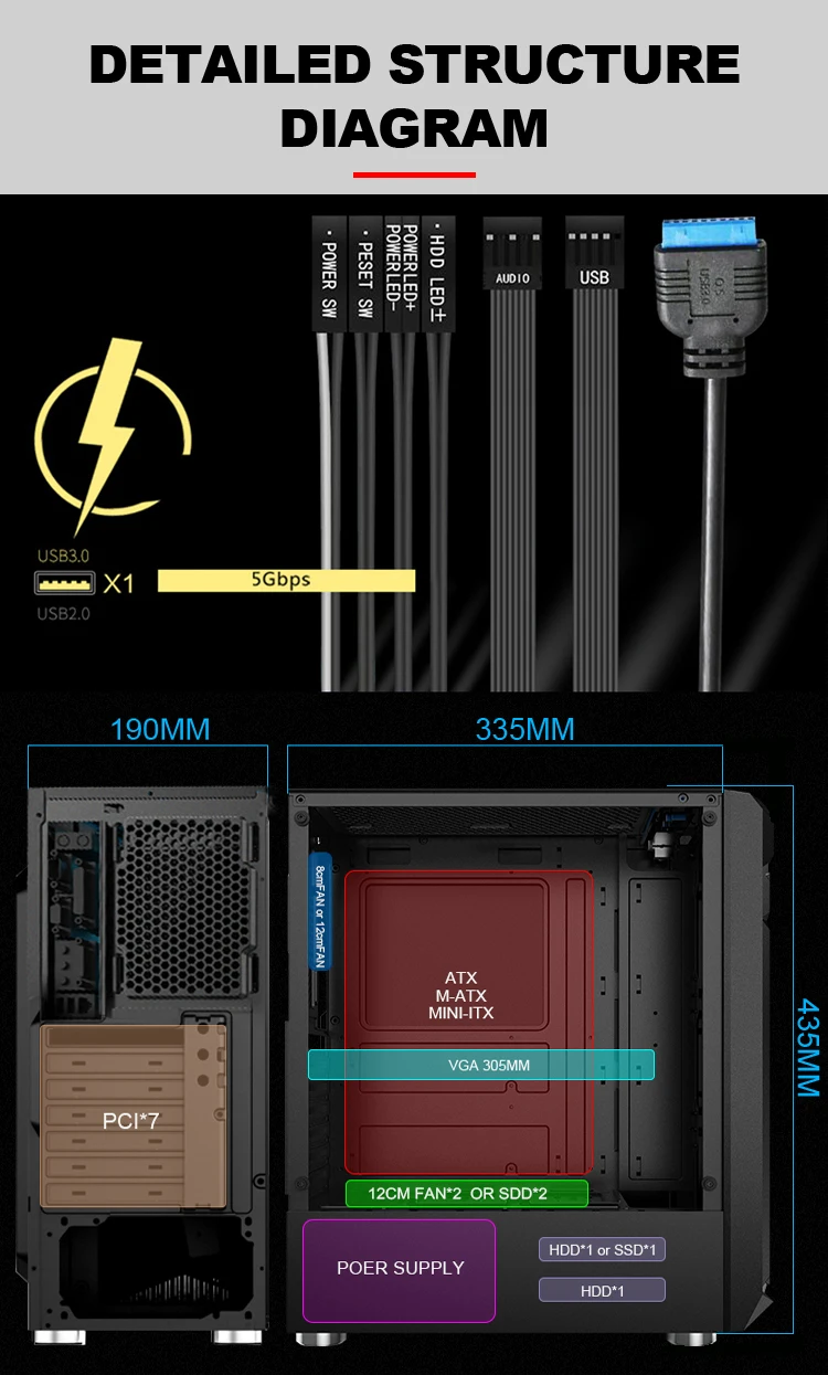 Abs Metal Mesh Front Panel Gamer Cabinet Pc Gamer Computer Towers ...