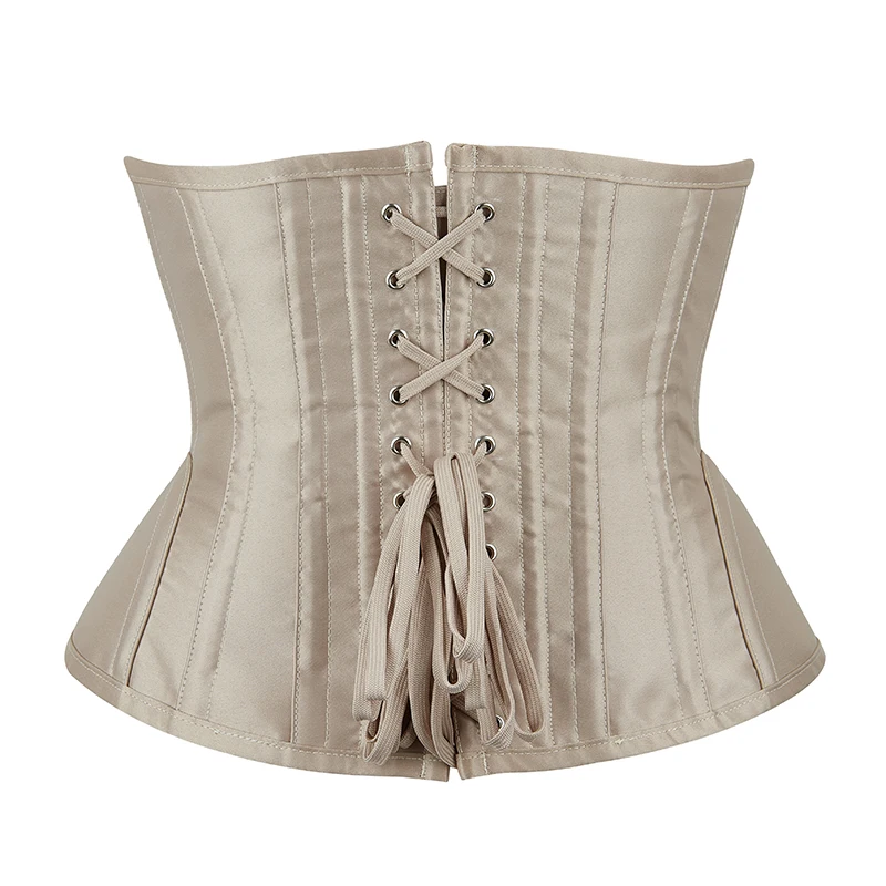 Women 14 Steel Bones Underbust Waist Training Corset With Contrast ...