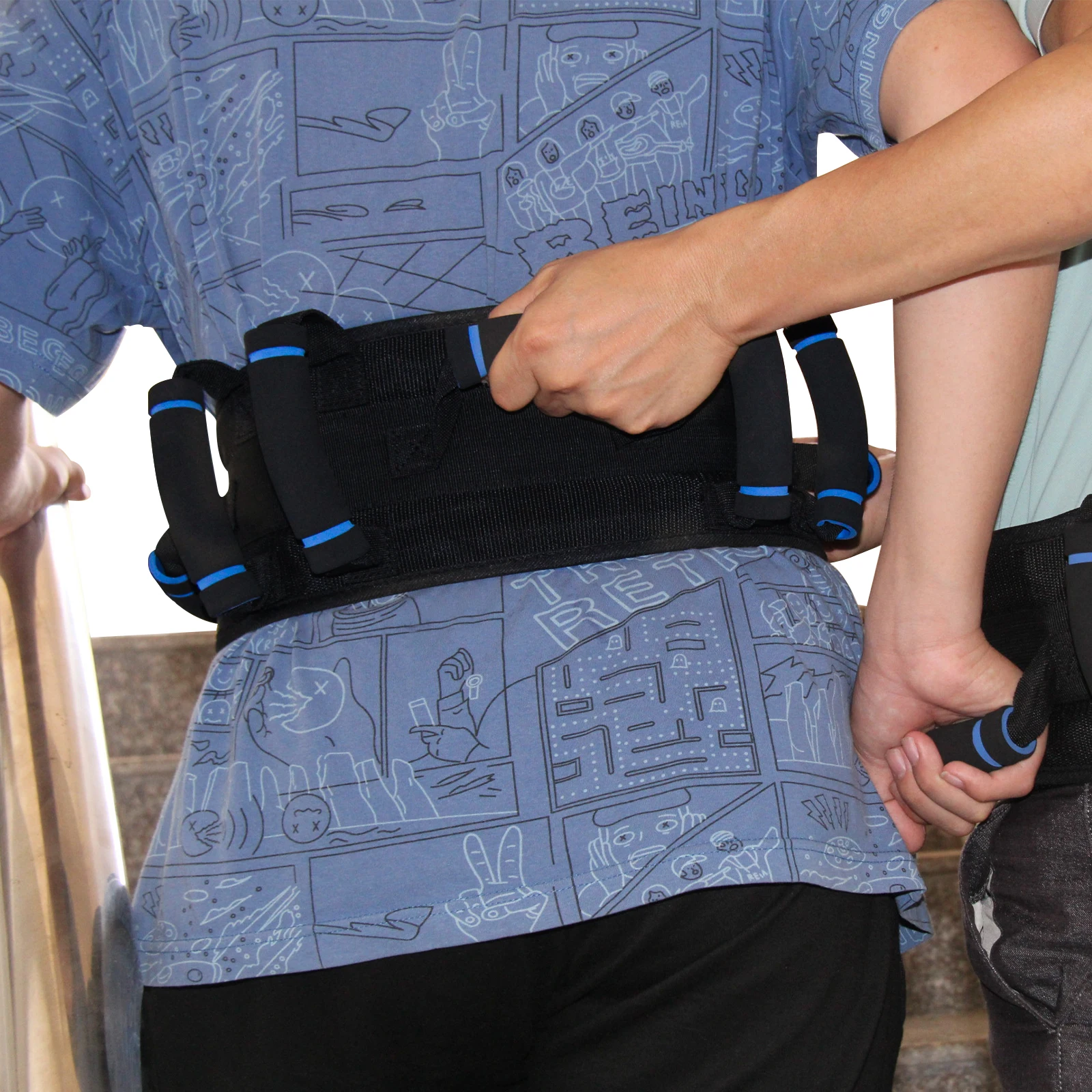 Gait Belts for Seniors With 7 Handles,Back With Anti-Slip Material ...