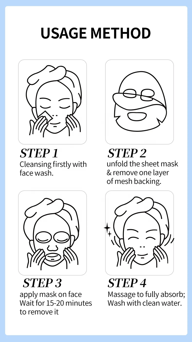 Private Label Face & Body Mask Sheet Whitening Mascarillasl