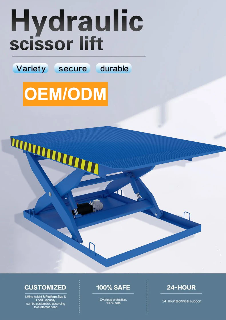 6ton Electric Fixed Loading Scissor Fork Dock Leveler Hydraulic Lifting ...