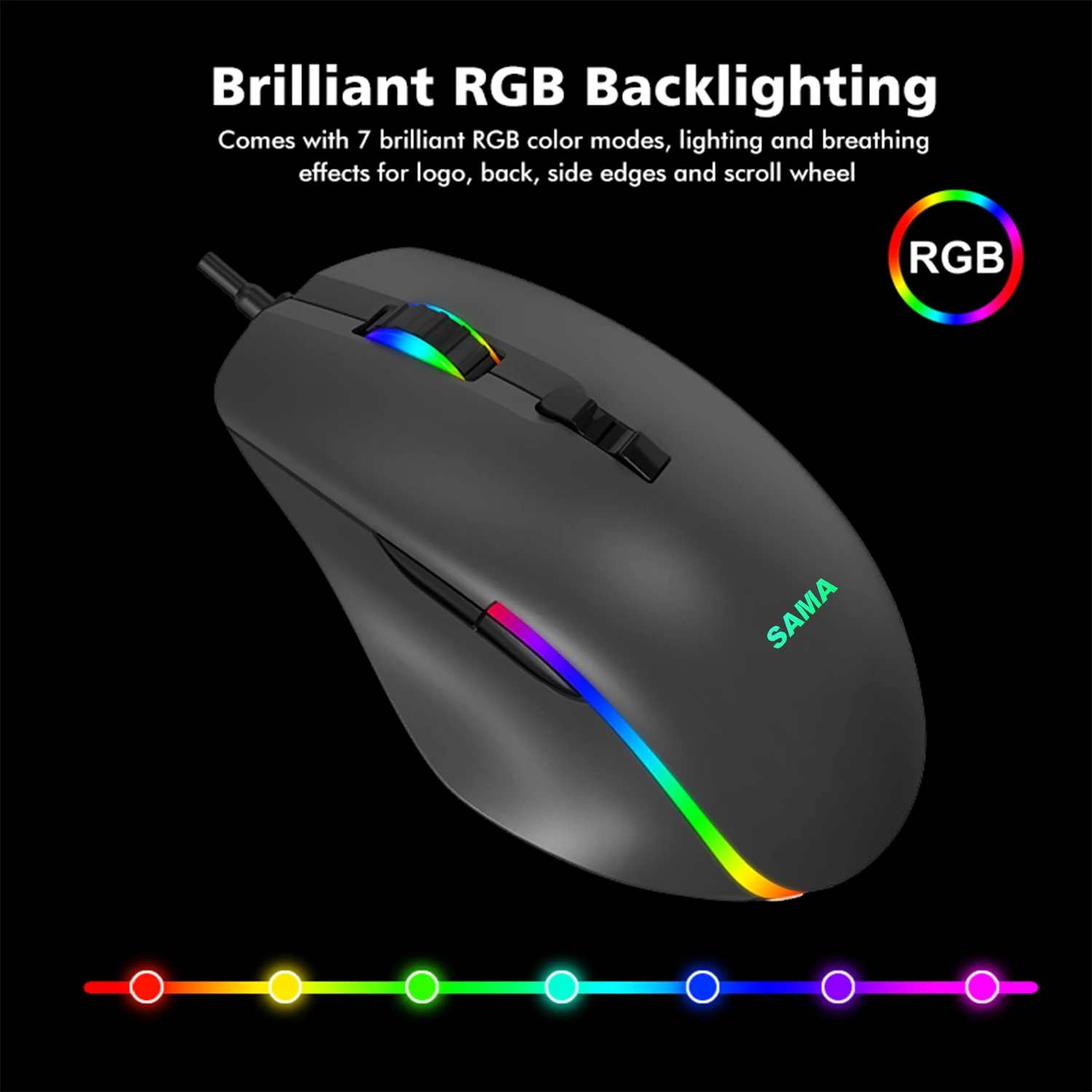 SAMA NEW Style Daily Office Work Wired Mouse High Dpi USB Wired Laptop ...