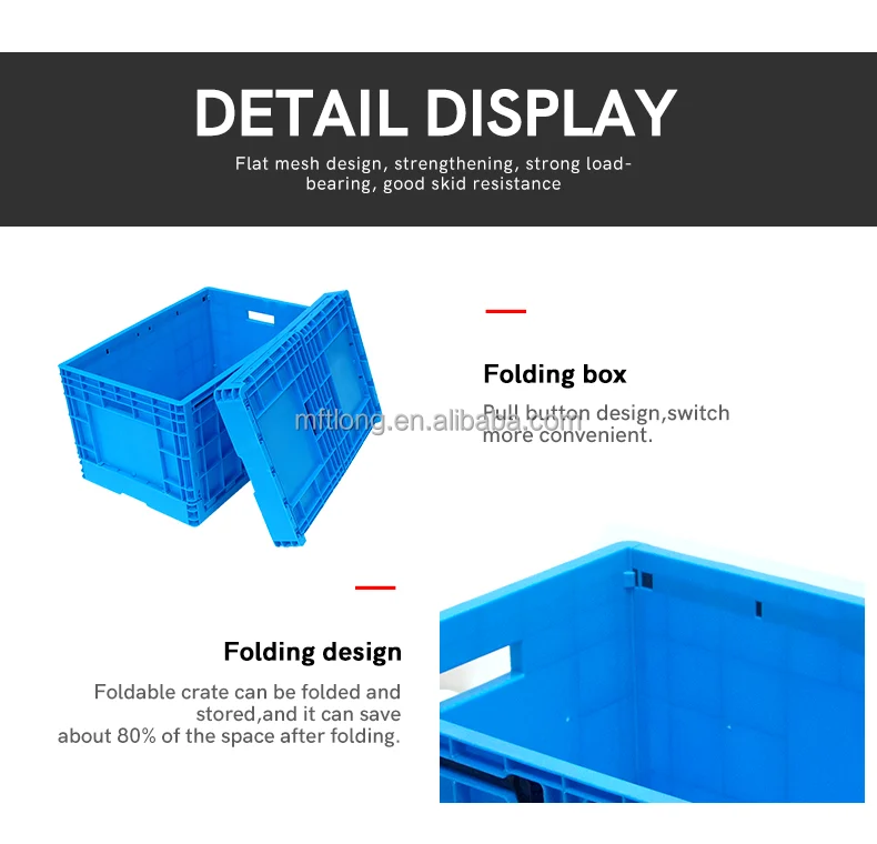Crate For Sale Crate Vegetable Foldable Plastic Customized Logo Blue ...