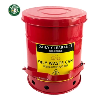 6 Gallon Oily Waste Metal Safety Garbage Mechanic Shop Trash Oil Rag ...
