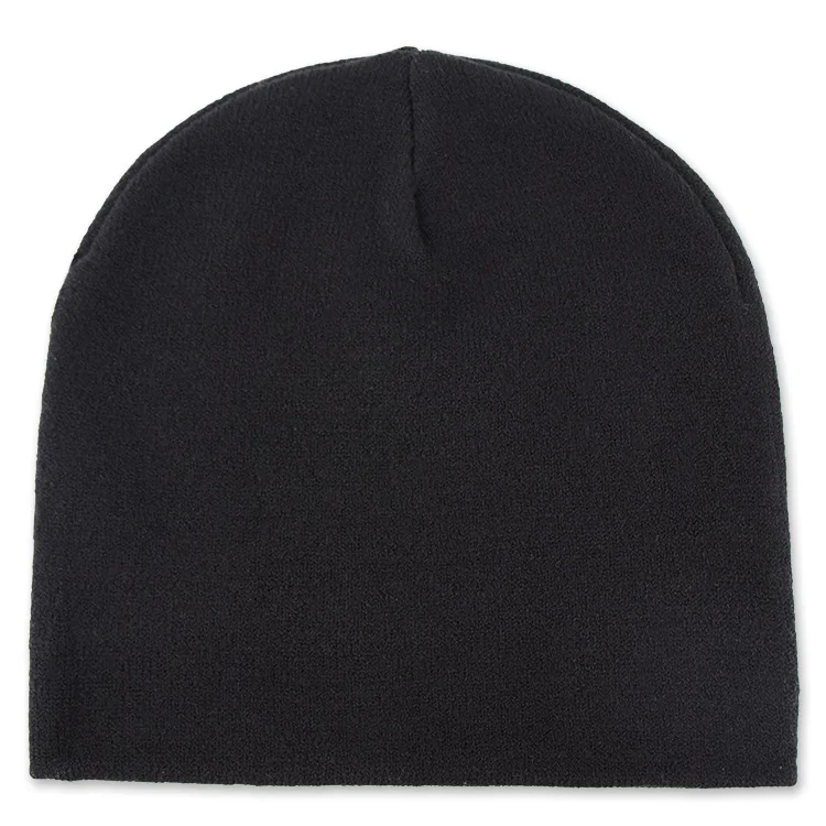 Qianzun Factory Winter Skull Cuffless Acrylic Custom Jacquard logo Knit ...