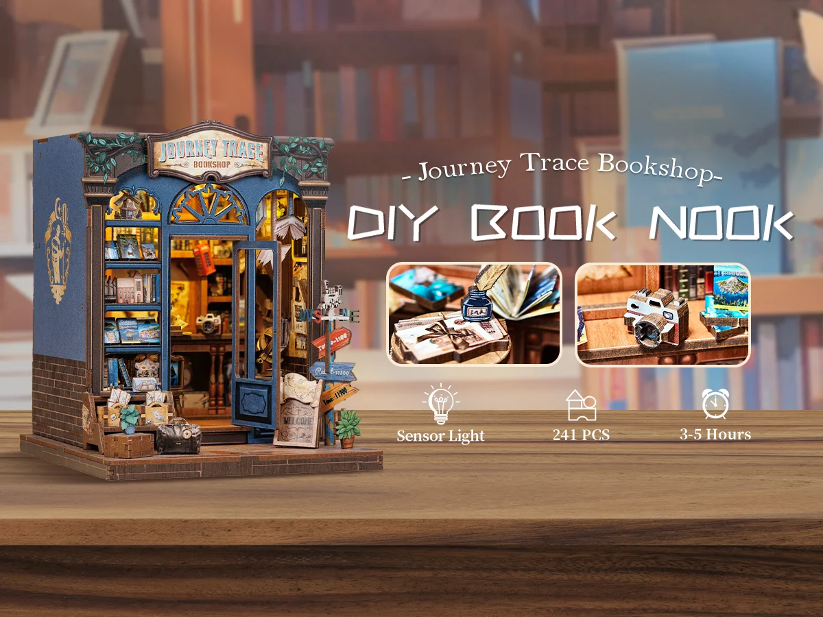 Cutebee New Style Wooden Book Nook Kit Light up Book Nook 3d Puzzle ...