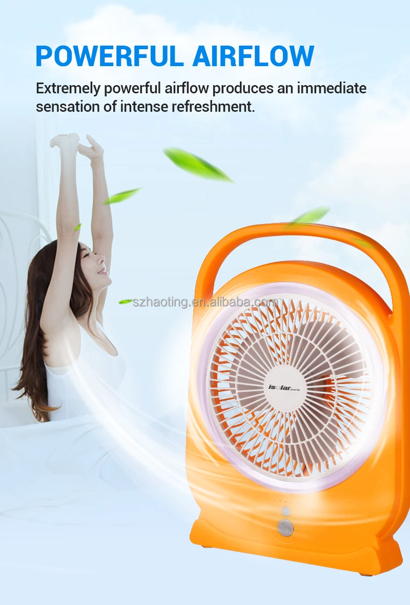 8 Inch LED Table Fan - Low Noise, AC DC Supply for Bedrooms