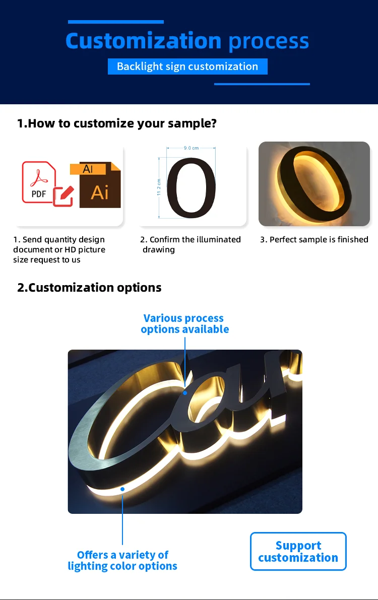 Customize Halo Lit Signs Indoor And Outdoor Illuminated For Advertising ...