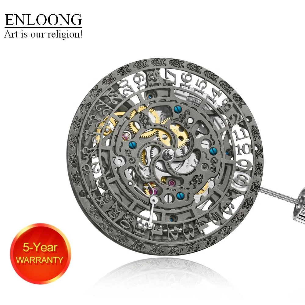 ENLOONG Luxury Skeleton Mechanical Movement Automatic with Skeleton ...