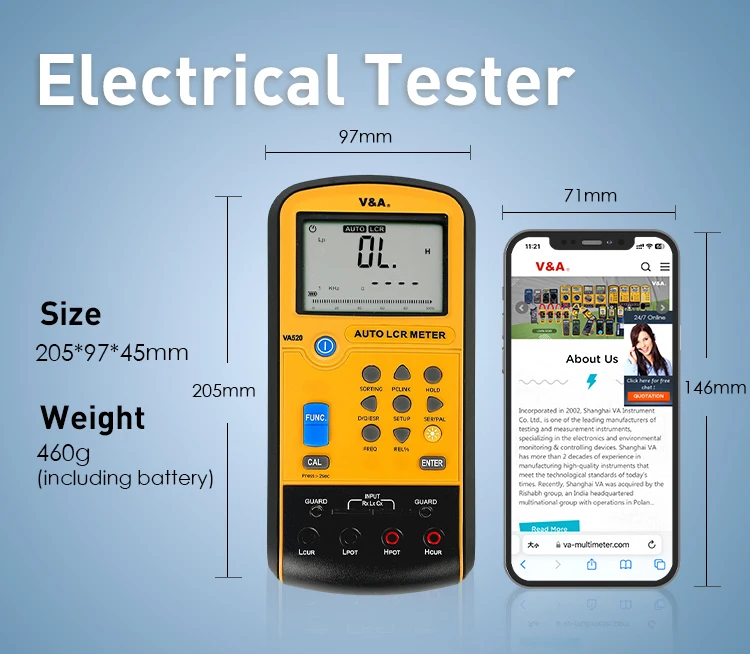 VA520 LCR Meter - Precision Digital Electrical Measuring Instrument
