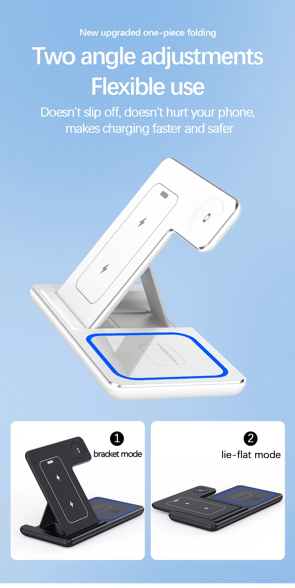 Foldable 3in 1 Wireless Muti-function Chargers with Lamp Led Light ...