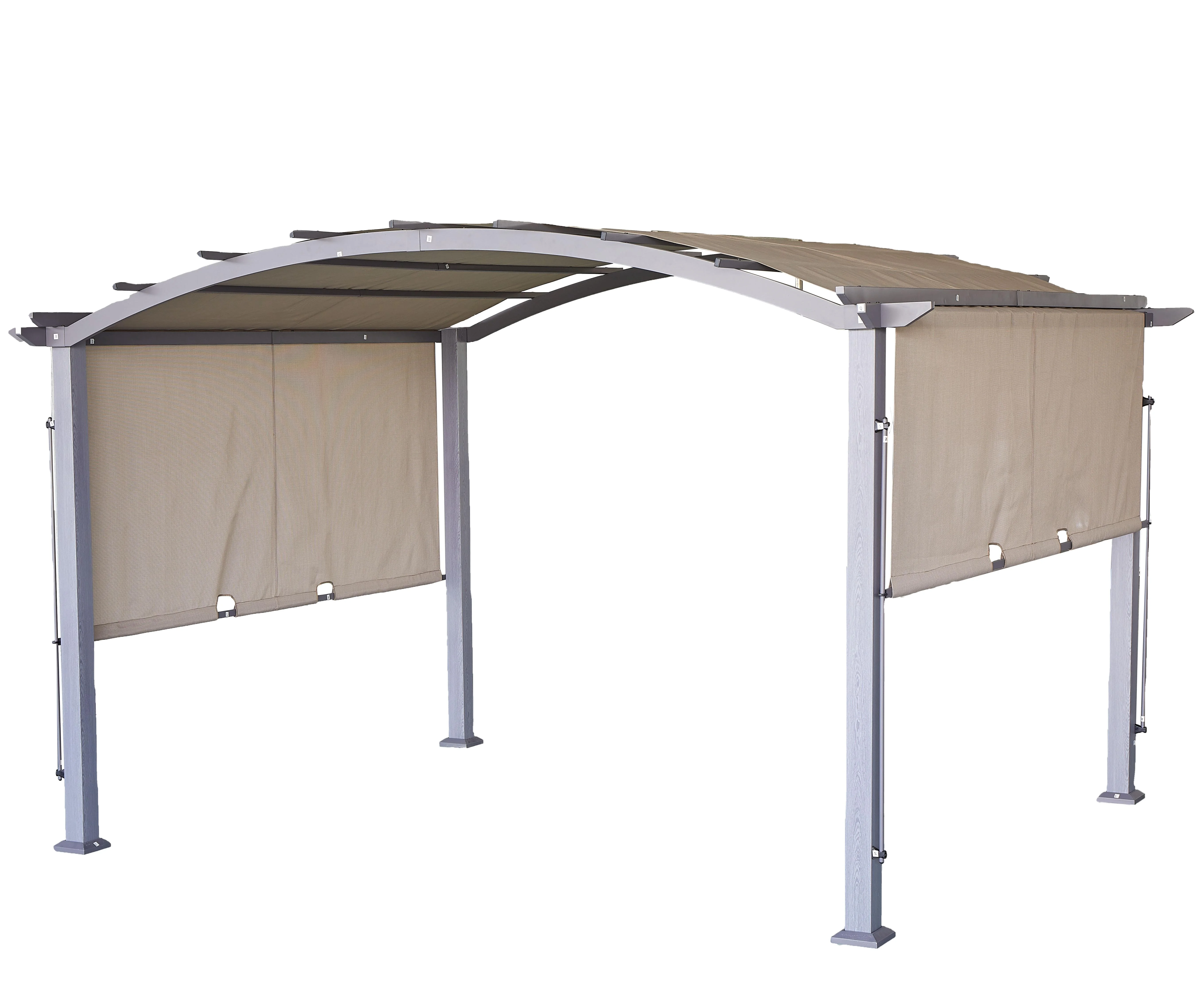 10x12ft Extra-Large Outdoor Pergola,Galvanized steel fabric gazebo of ...