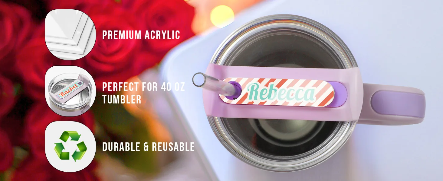 Personalized Sublimation Name Plates for 40 Oz Tumblers