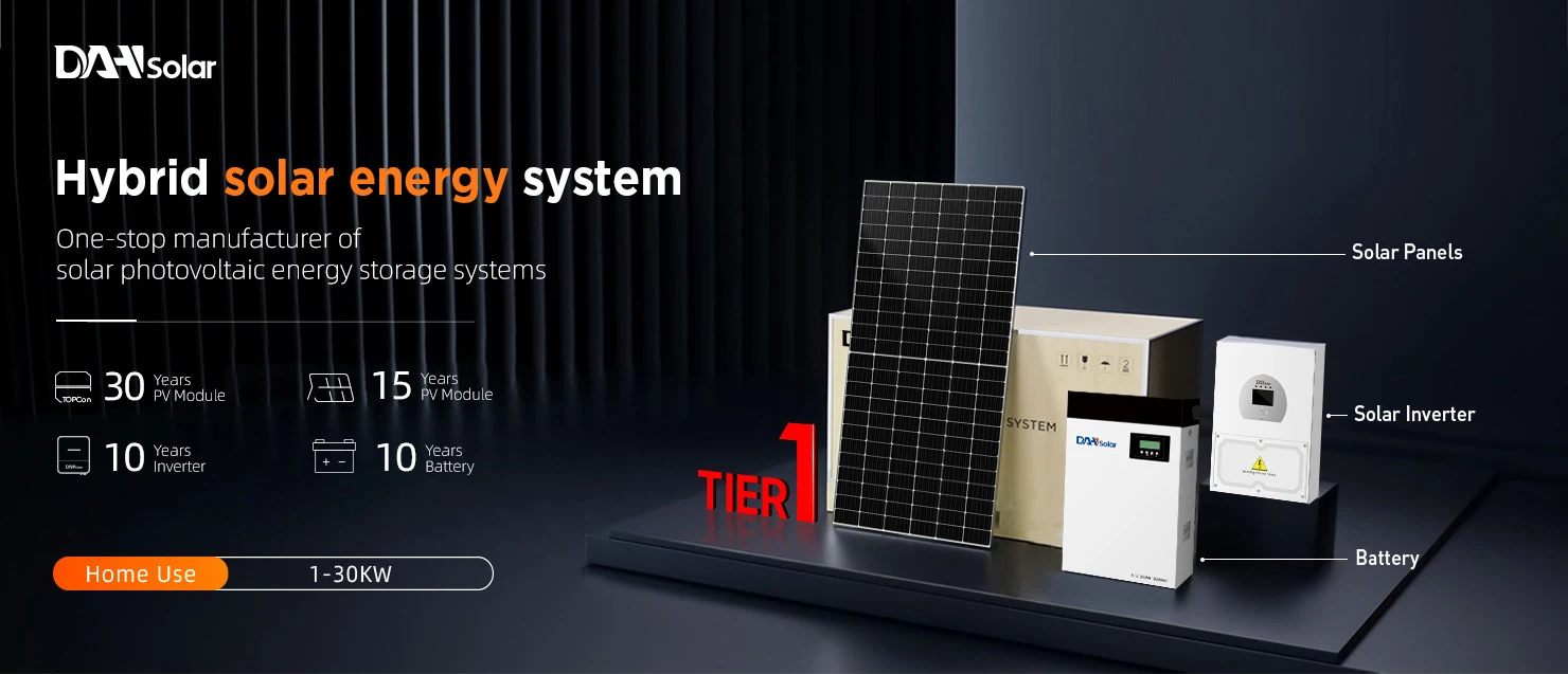Dah Home All In One Solar Kits 15kw 30kw 50kw Hybrid Solar System 20kw ...