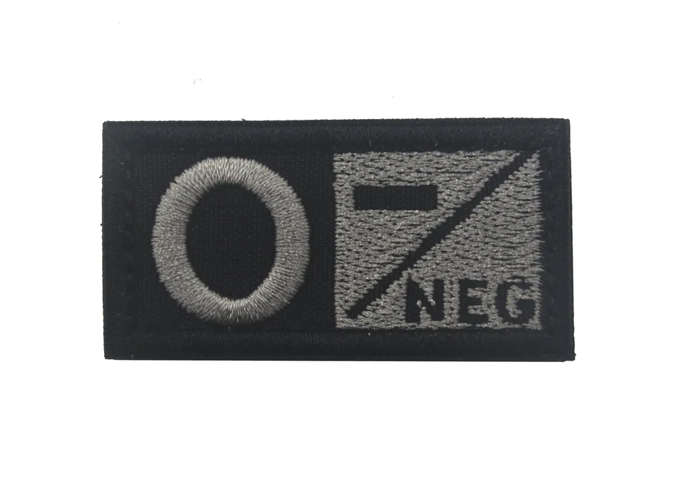 Machine Embroidered Blood Type Patches for Tactical Gear